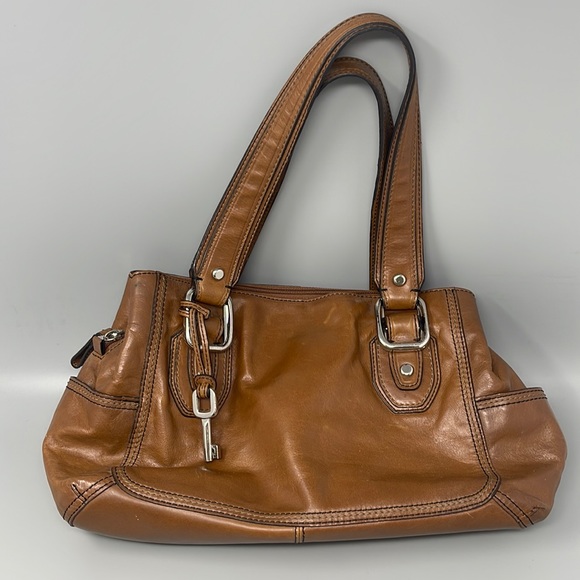 Fossil | Bags | Fossil Whiskey Leather Satchelhandbag | Poshmark